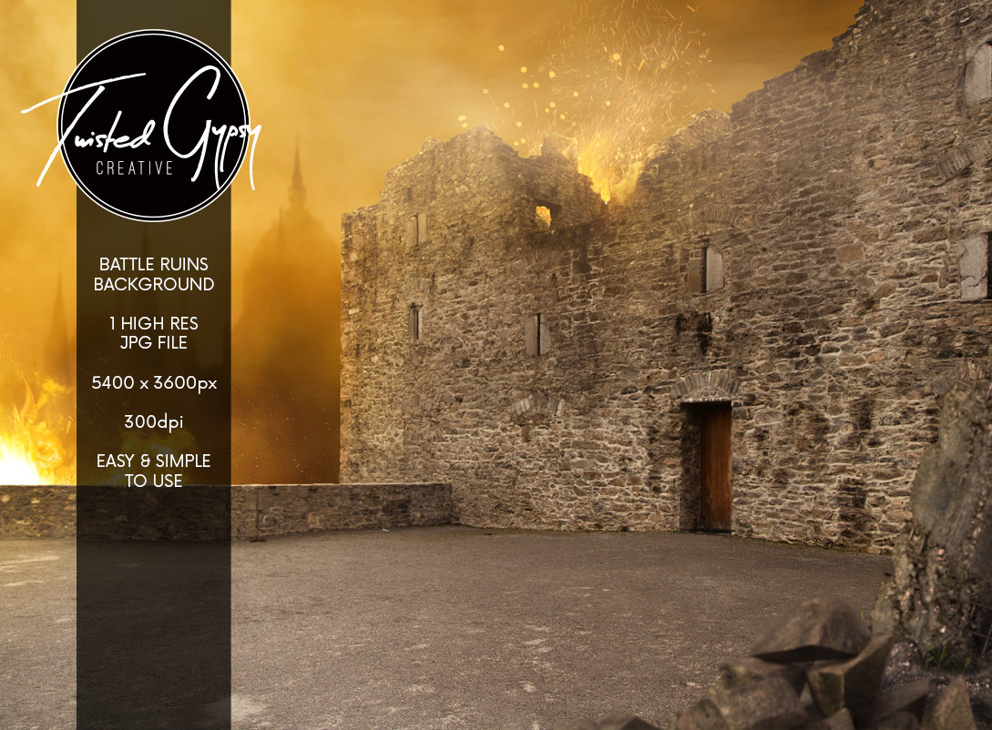 Castle Battle Ruins - Digital Background - Etsy