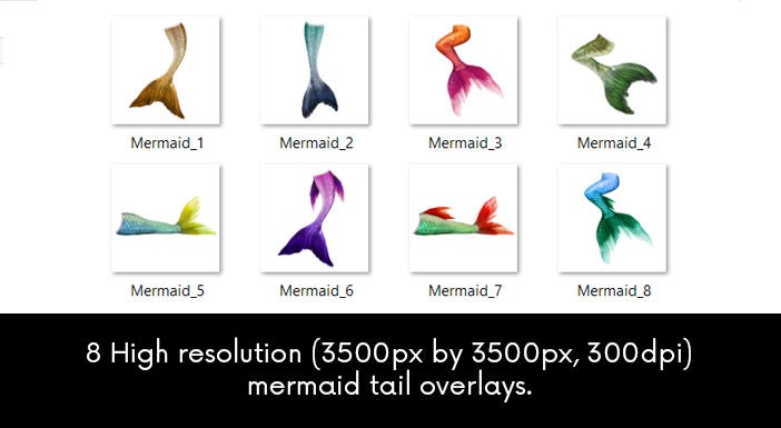 Mermaid Tails 8 Fantastical Overlays - Etsy
