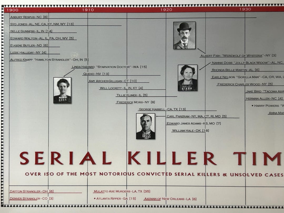The Serial Killer Timeline Poster - Etsy