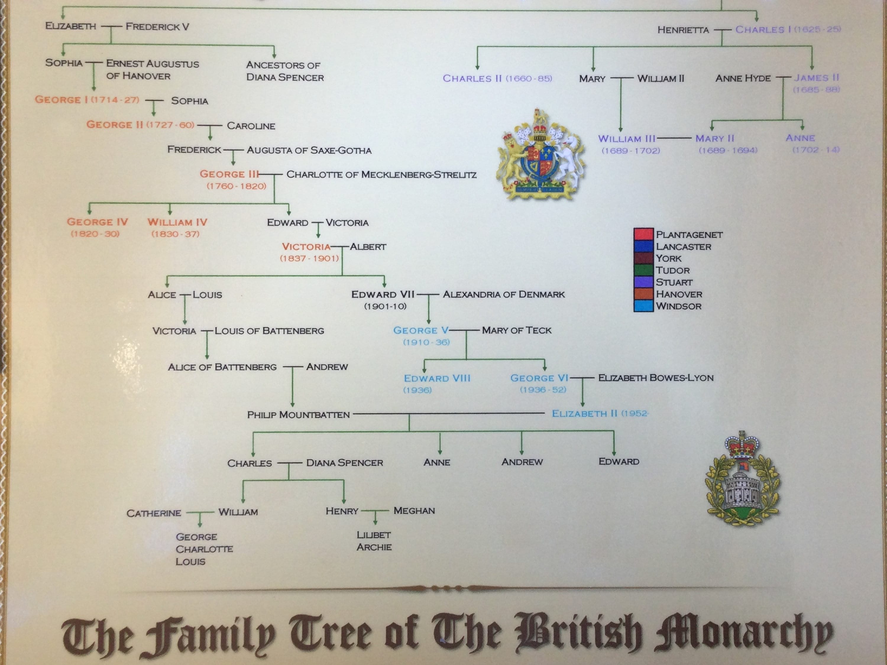 Family Tree of the British Monarchy Pedigree Poster - Etsy