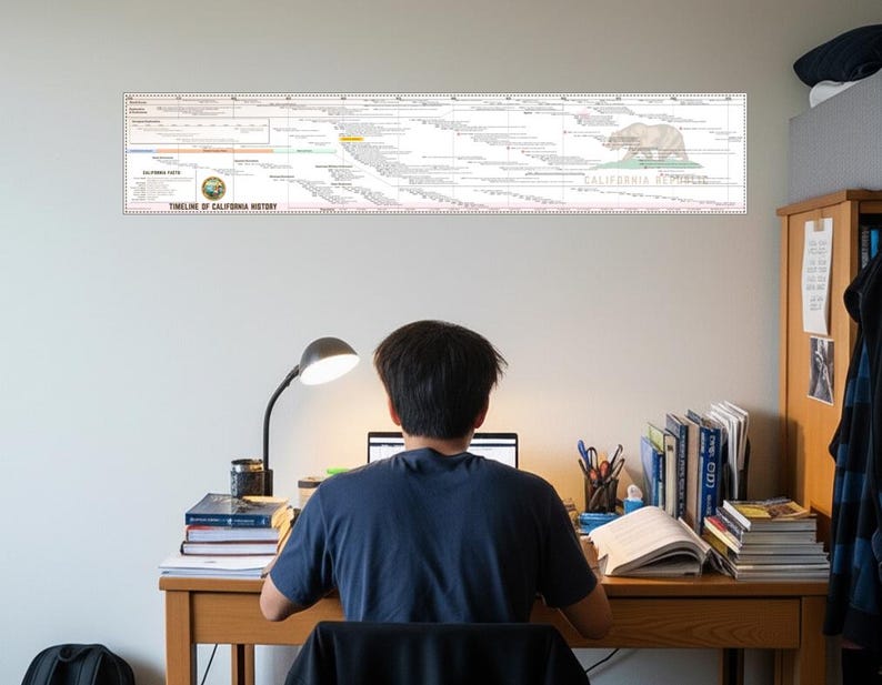 Timeline of California History Laminated Panoramic Poster - Etsy