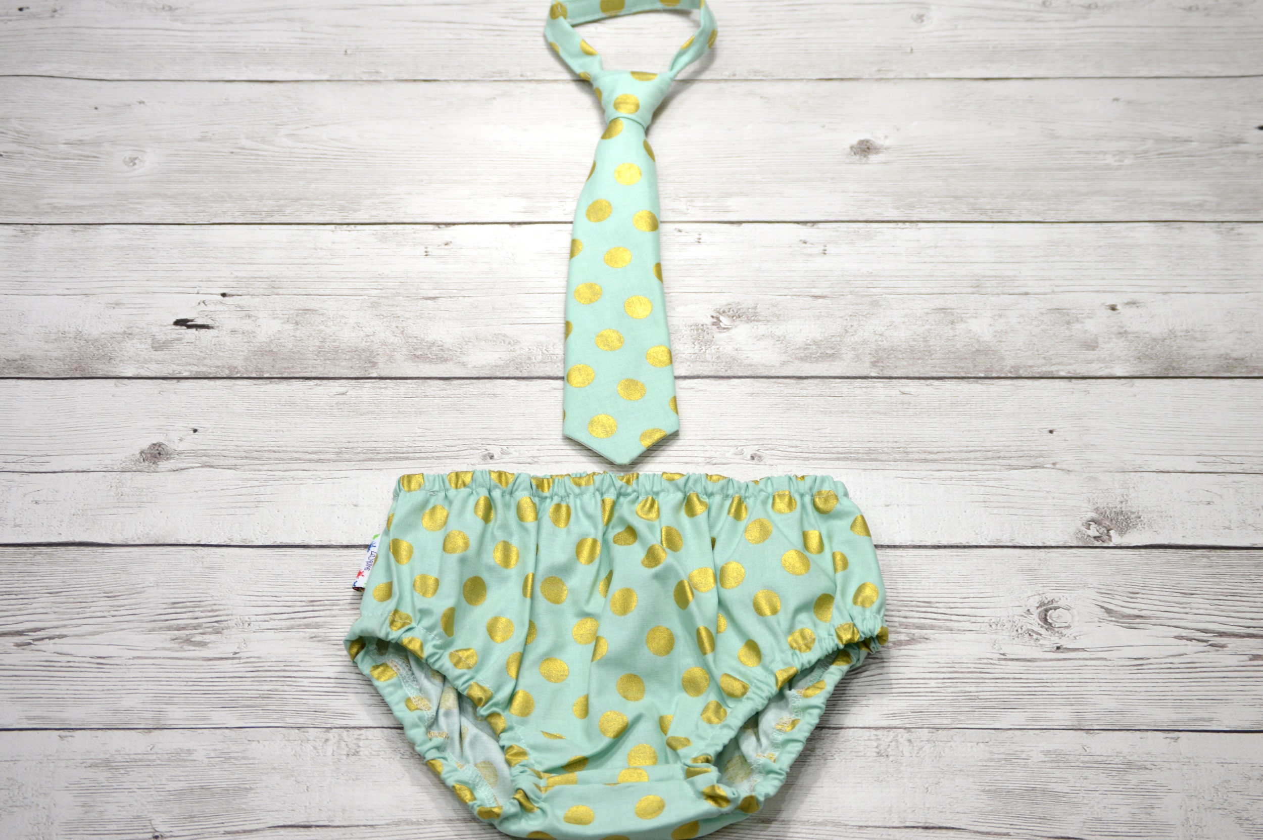 Boy Mint 1st Birthday Mint and Gold Birthday Outfit Diaper - Etsy
