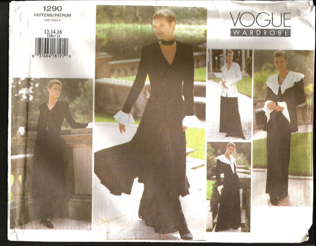 Vogue Uncut Wardrobe Pattern 1290 Jacket Evening Dress Top Pants ...