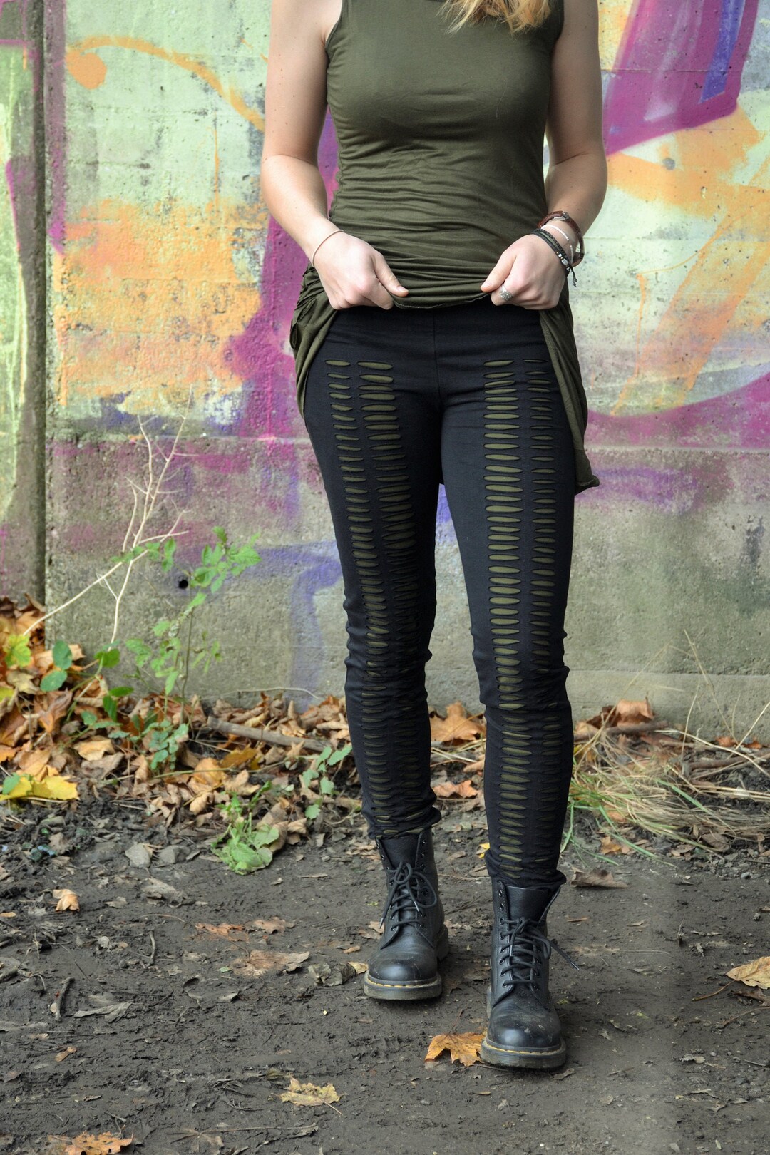 Leggings for Women Festival Steampunk Tribal, Acrobat Yoga Cut Out ...