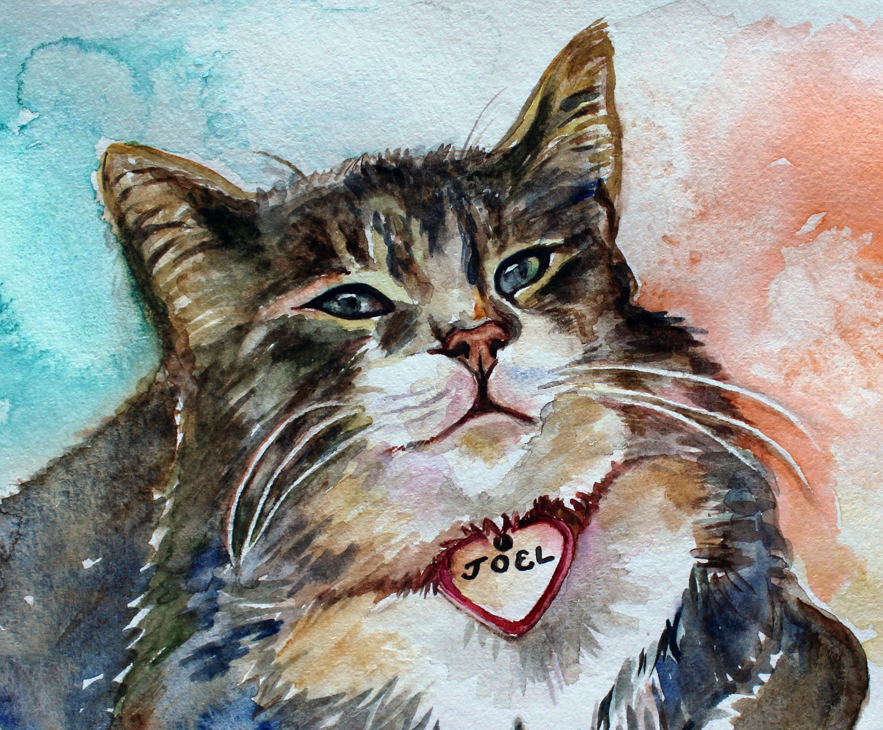 Two Cat Portrait Watercolor - Etsy