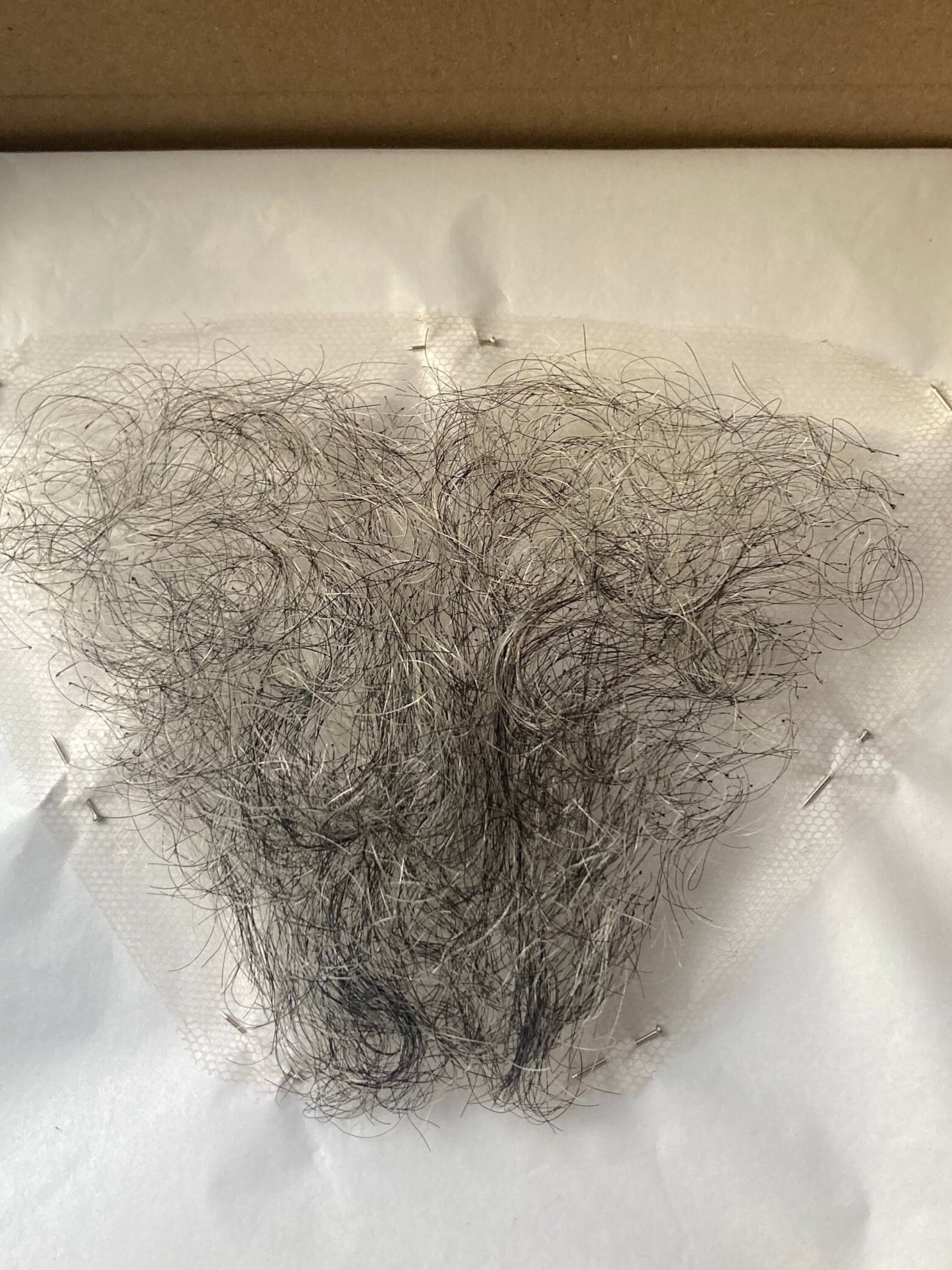 Professional Quality Fine Lace Old Age Grey / White / Black Pubic Wig ...