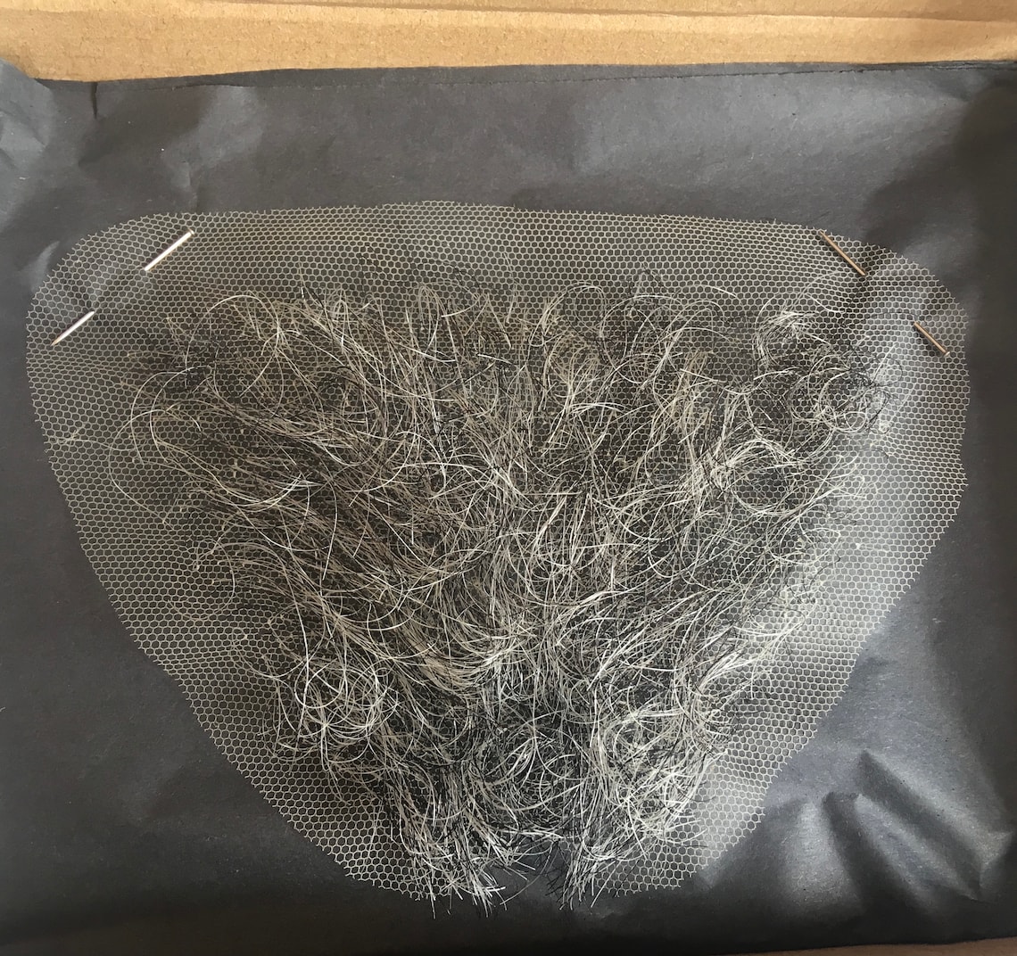 Professional Quality Fine Lace Old Age Grey / White / Black Pubic Wig ...