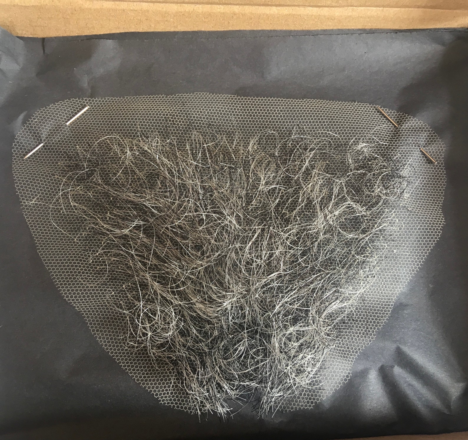 Professional Quality Fine Lace Old Age Grey / White / Black Pubic Wig ...