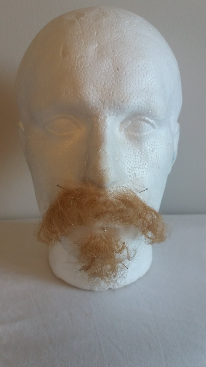 Quality Blonde Fine Lace Human Hair Moustache Beard Goatee Postiche ...