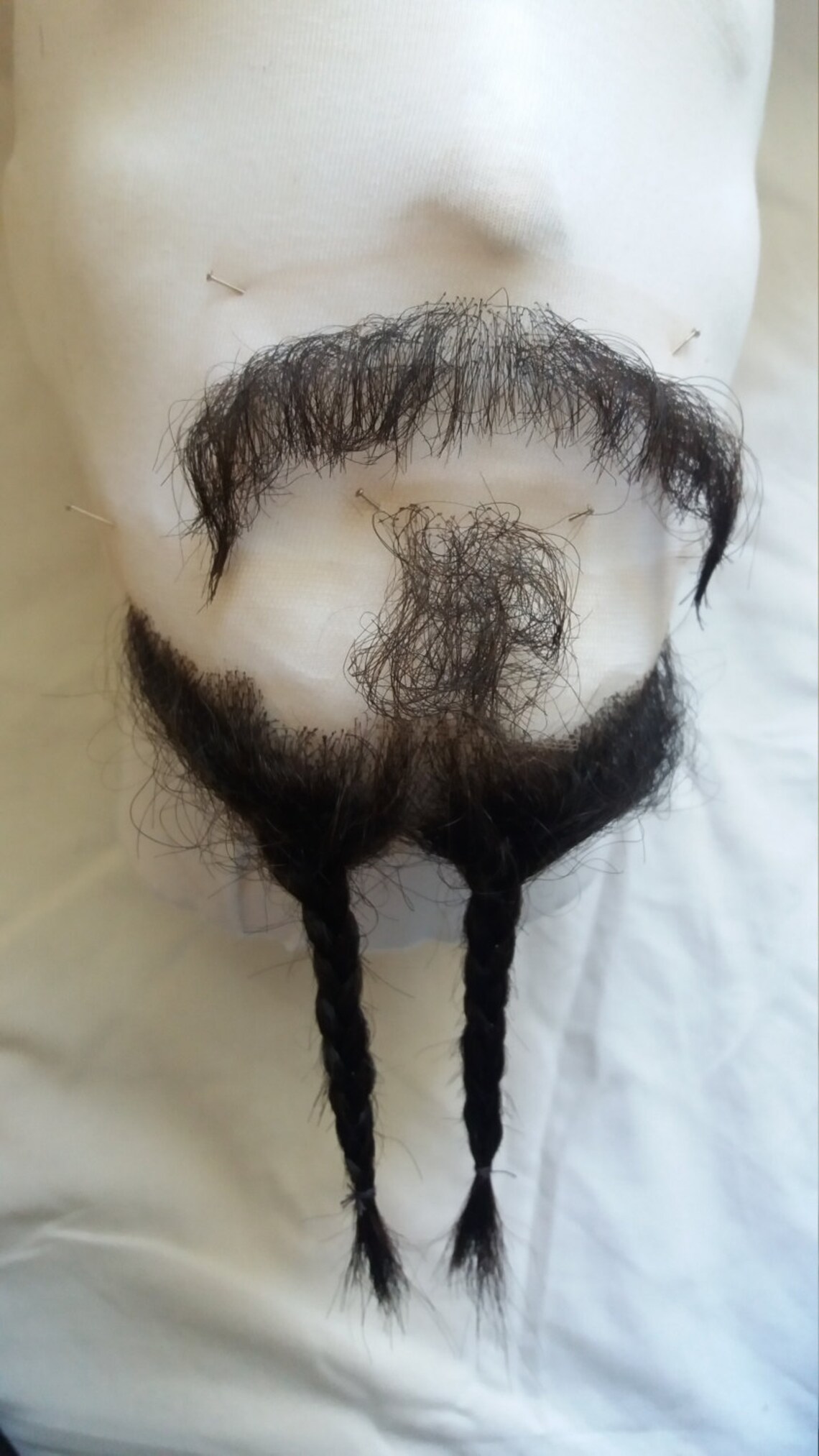 Quality Black / Brown Fine Lace Yak / Human Hair Moustache Beard ...