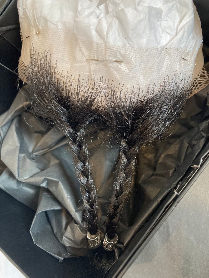 Quality Black / Brown Fine Lace Yak / Human Hair Moustache Beard ...