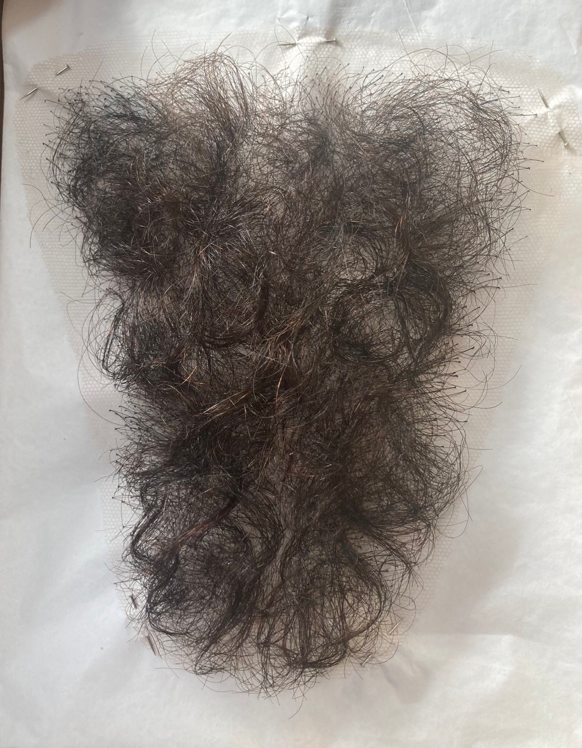 Professional Quality Fine Lace Brown / Black Full Coverage Pubic Hair ...