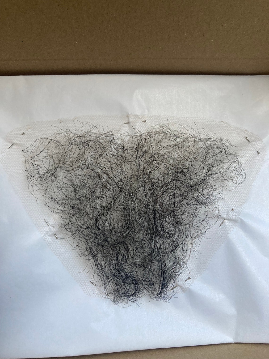 Professional Quality Fine Lace Old Age Grey / White / Black Pubic Wig ...