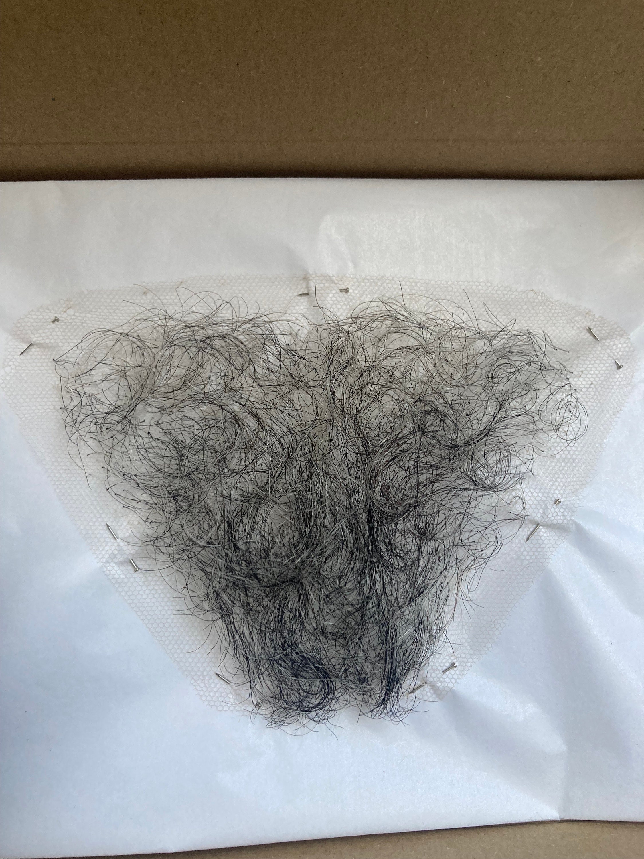 Professional Quality Fine Lace Old Age Grey / White / Black Pubic Wig ...