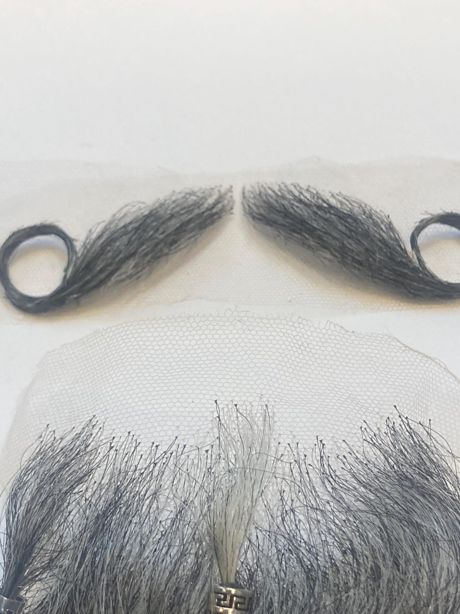 Quality Black / Brown / White / Grey Fine Lace Yak Hair Moustache Beard ...