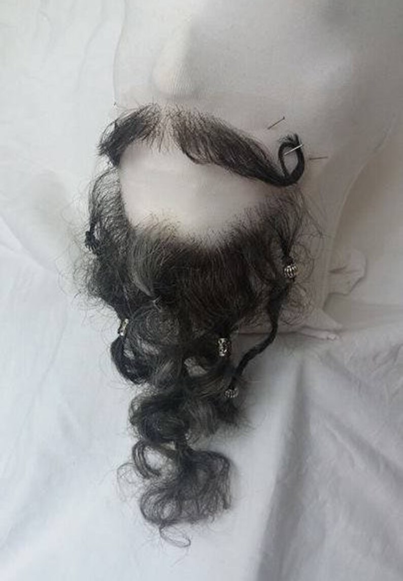 Quality Black / Brown / White / Grey Fine Lace Yak Hair Moustache Beard ...