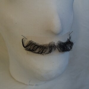 Quality Natural Black / Brown Fine Lace Human Hair Moustache Postiche ...