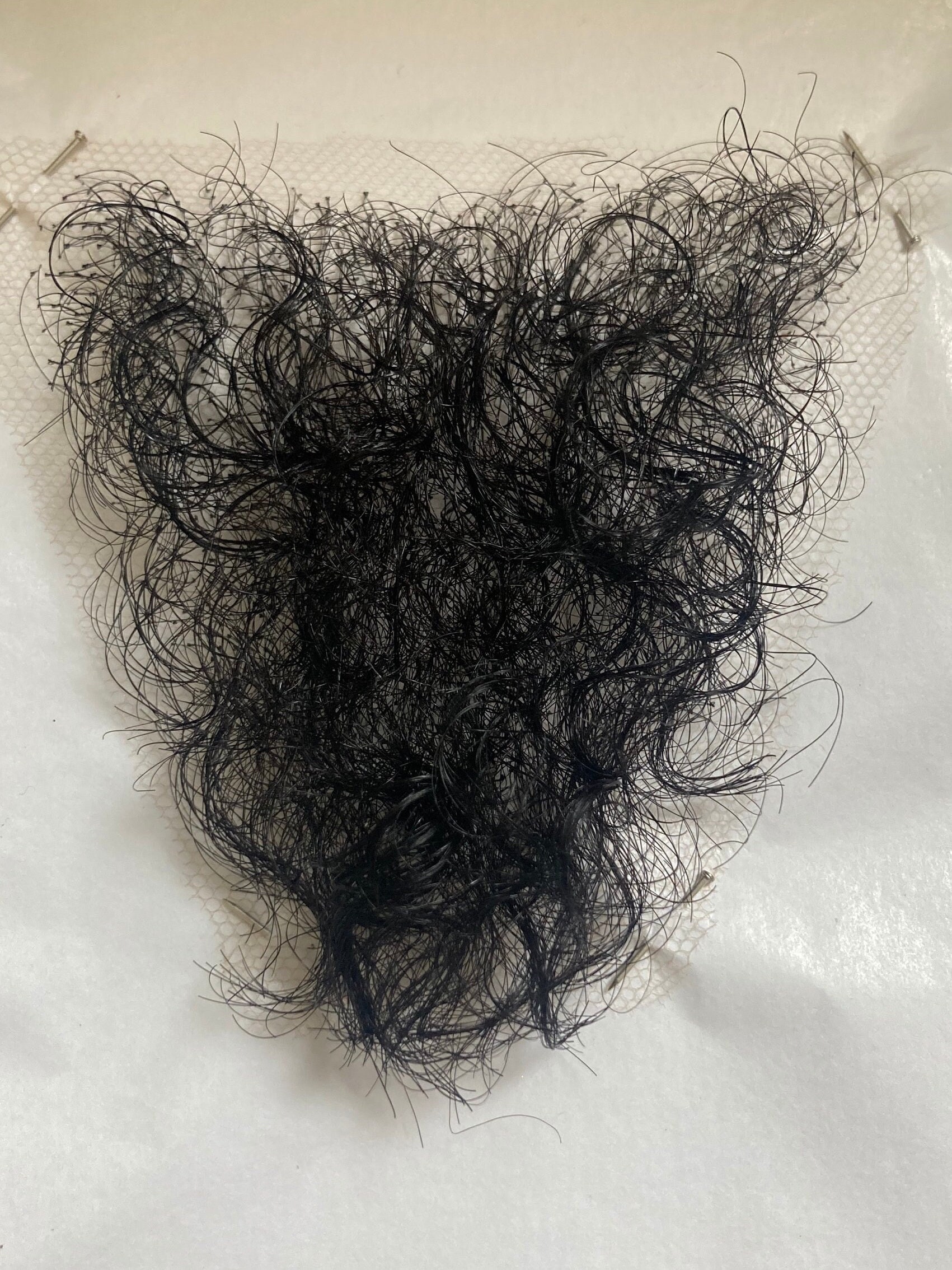 Professional Quality Human Hair Fine Lace Brown / Black Small Pubic ...