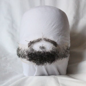 Quality Black Fine Lace Yak / Human Hair False Moustache Beard Postiche ...