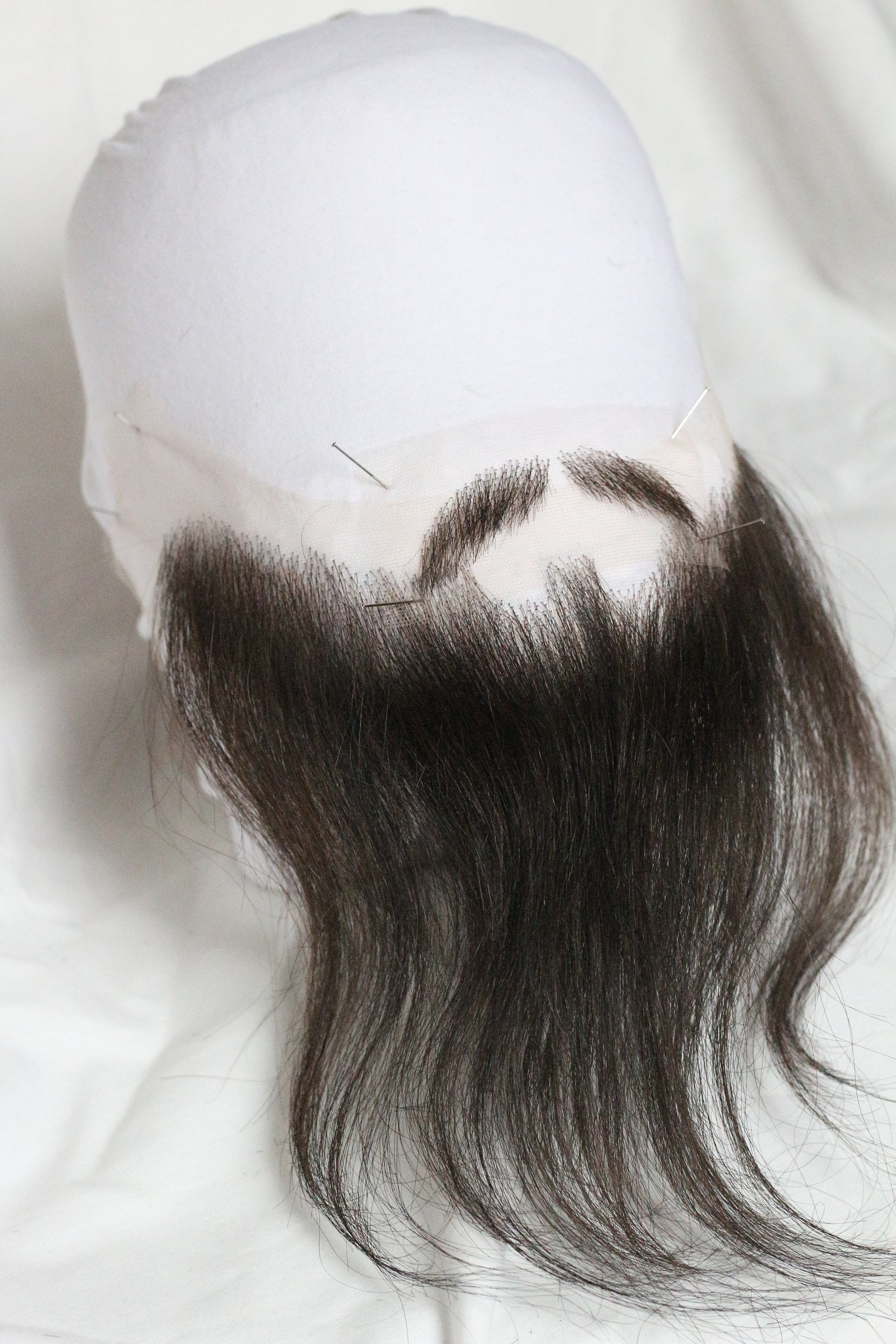 Quality Fine Lace Black/ Brown Human Hair Beard and Moustache Postiche ...
