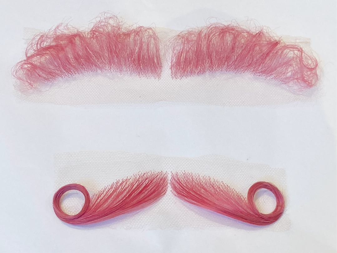 Professional Quality SFX Human Hair Hot Pink Drag False Moustache and ...