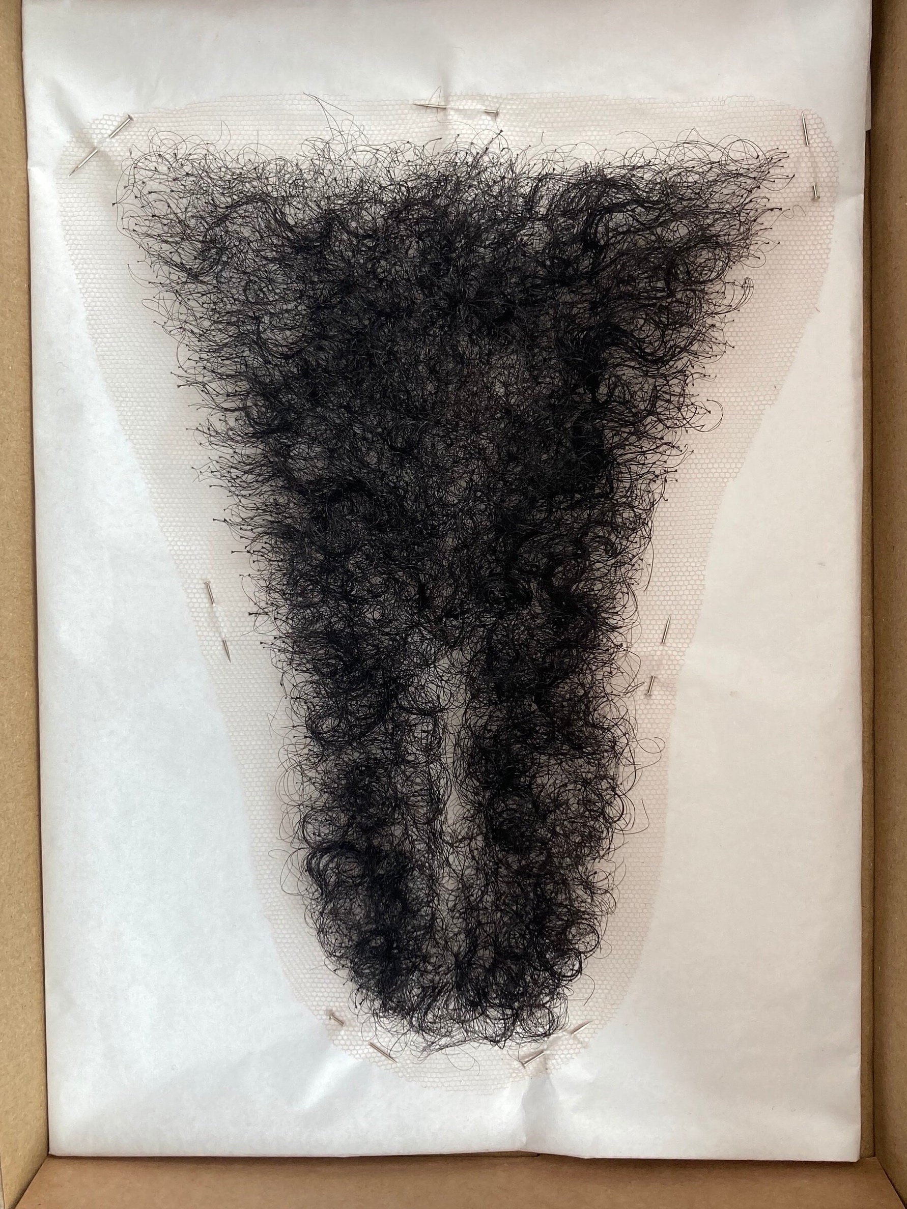 Professional Quality Fine Lace Full Coverage Black / Brown Pubic Hair ...