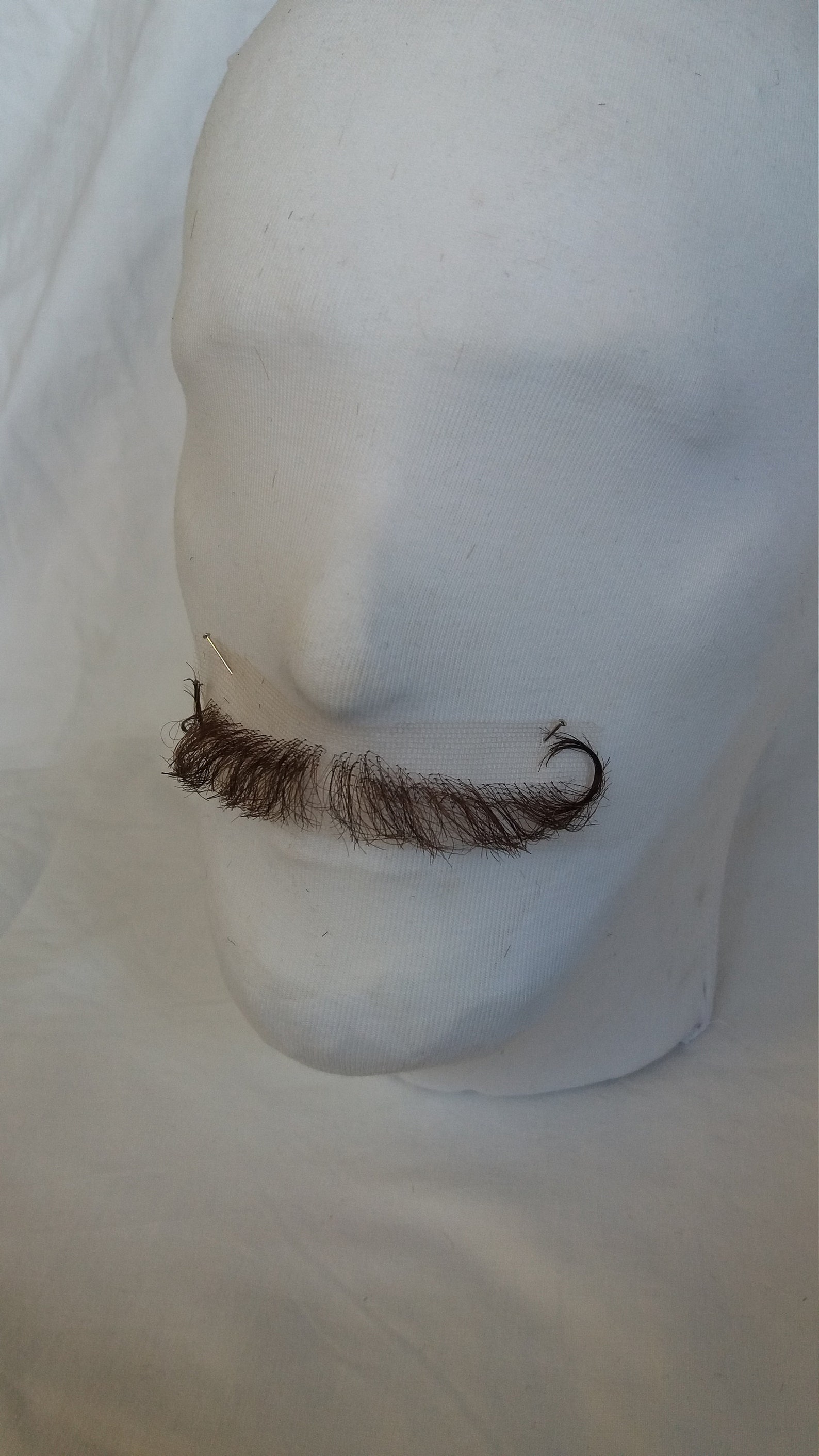 Quality Natural Brown Fine Lace Human Hair Moustache Postiche Wig Film ...