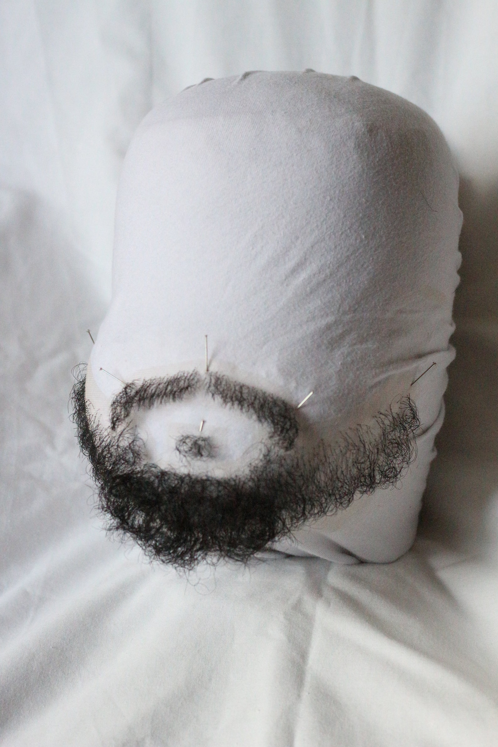 Quality Black Fine Lace Yak / Human Hair False Moustache Beard Postiche ...