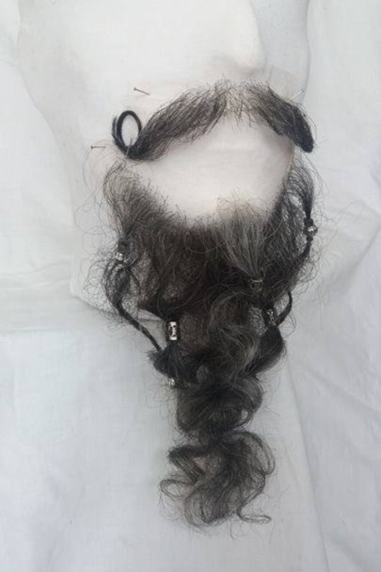 Quality Black / Brown / White / Grey Fine Lace Yak Hair Moustache Beard ...