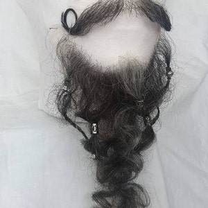 Quality Black / Brown / White / Grey Fine Lace Yak Hair Moustache Beard ...