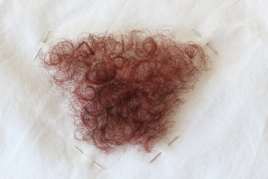 Professional Quality Fine Lace Red Ginger Human Hair Pubic Wig Merkin Postiche Film