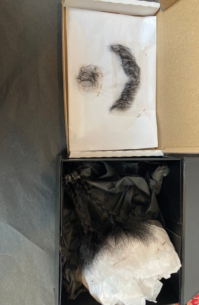 Quality Black / Brown Fine Lace Yak / Human Hair Moustache Beard ...