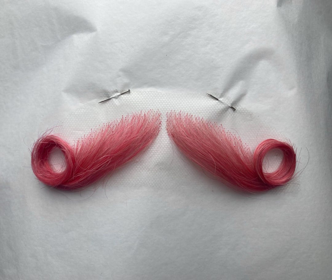 Professional Quality SFX Human Hair Hot Pink Drag False Moustache Film ...