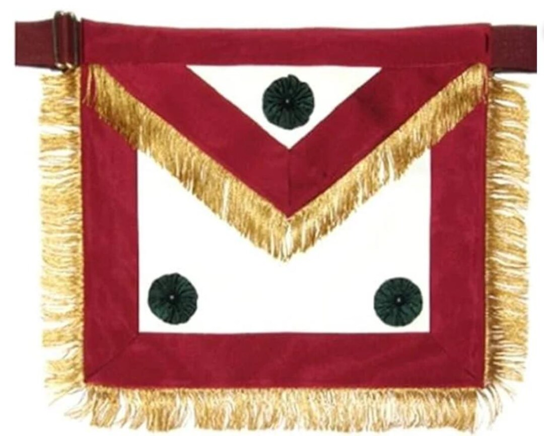 Knight Mason Apron Past Excellent Maroon Hand Embroidered Masonic ...