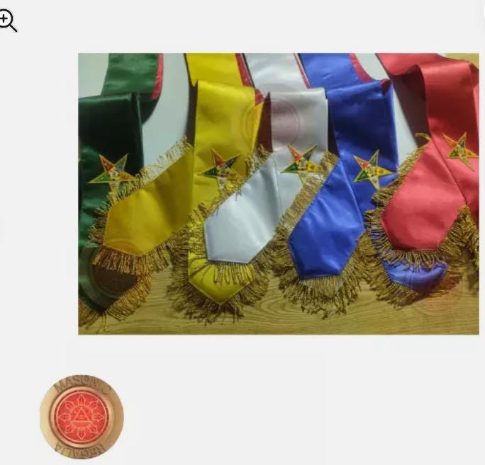 Order of the Eastern Star OES Complete Sash Set - Set of 5 Sashes - Etsy