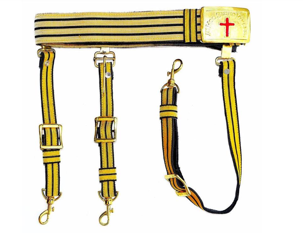 Past Commander Knights Templar Commandery Regalia Belt - Black & Gold ...