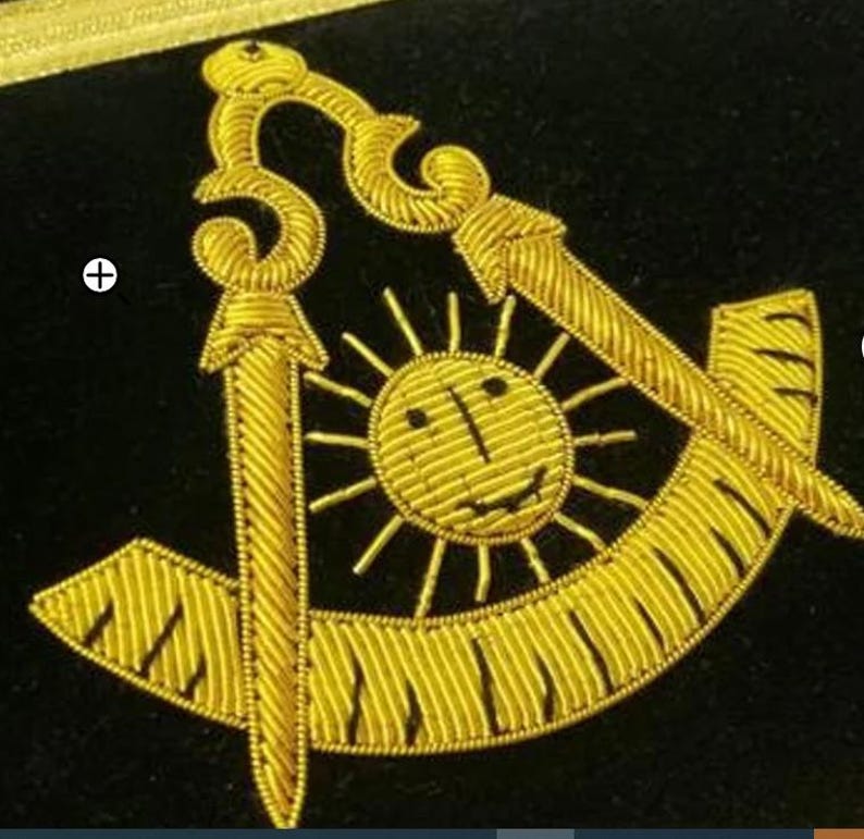 Masonic Traditional Past Master Round Apron Bullion Hand Embroidered - Etsy