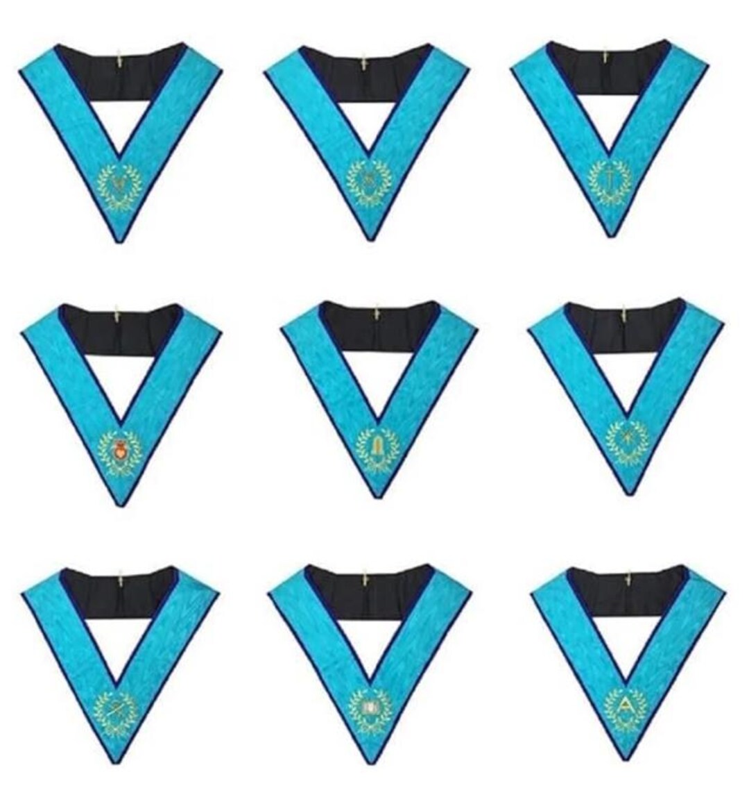 Memphis Misraim Officer Collars Machine Embroidery Set Set of 9 Collar - Etsy