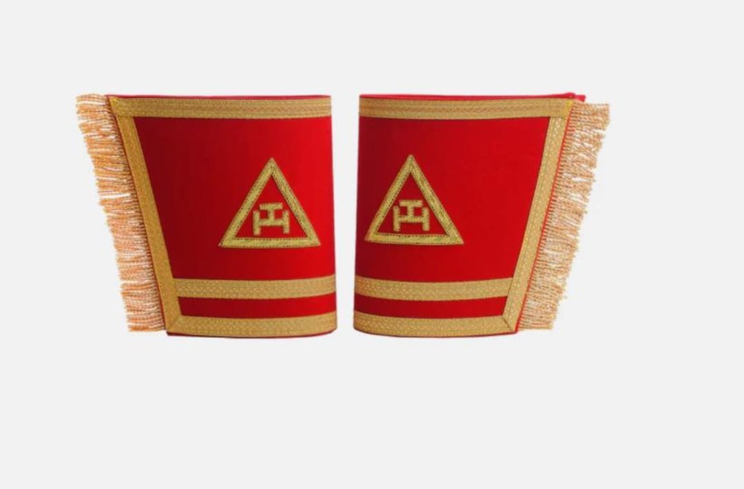 Masonic Royal Arch Chapter Cuff - Red Velvet With Triple Tau Emblem ...
