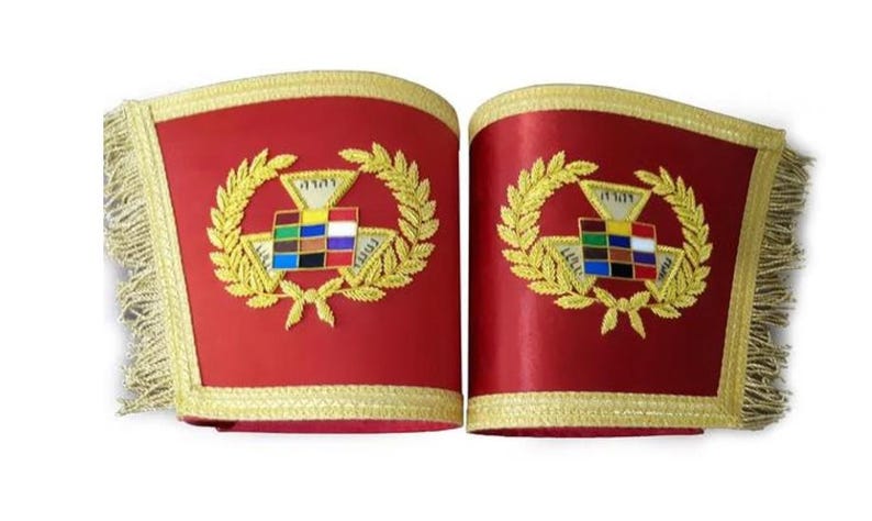 Past High Priest Gauntlet Cuff Set – Royal Arch PHP Masonic Cuffs, Hand ...