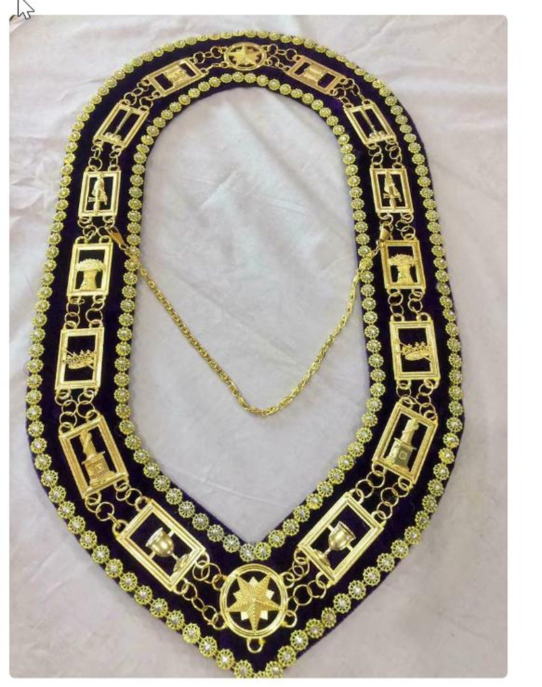 Masonic Regalia OES Order of Star Metal Chain Collar PURPLE Backing - Etsy