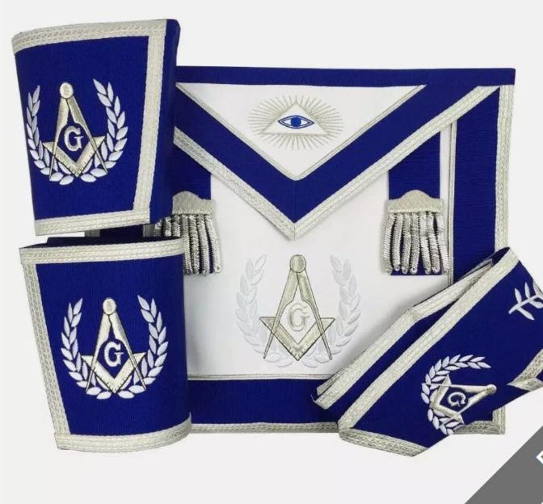 Master Mason Blue Lodge Regalia Set – Royal Blue & Silver Freemason ...