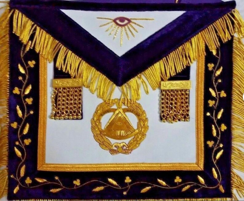 Masonic Grand Master Apron Collar and Cuff Purple - Etsy