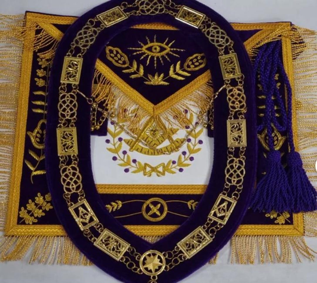Masonic Grand Lodge Chain Collar and Grand Lodge Past Master Apron - Etsy