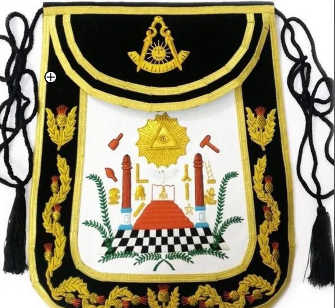 Masonic Traditional Past Master Round Apron Bullion Hand Embroidered - Etsy