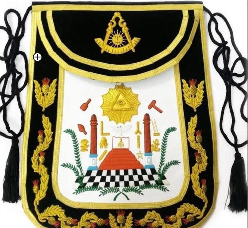 Masonic Traditional Past Master Round Apron Bullion Hand Embroidered - Etsy