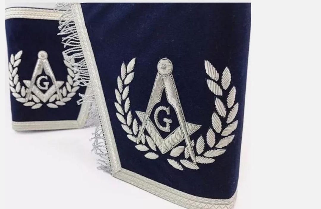 Masonic Regalia Master Mason Lodge Cuffs Navy Blue-hse - Etsy