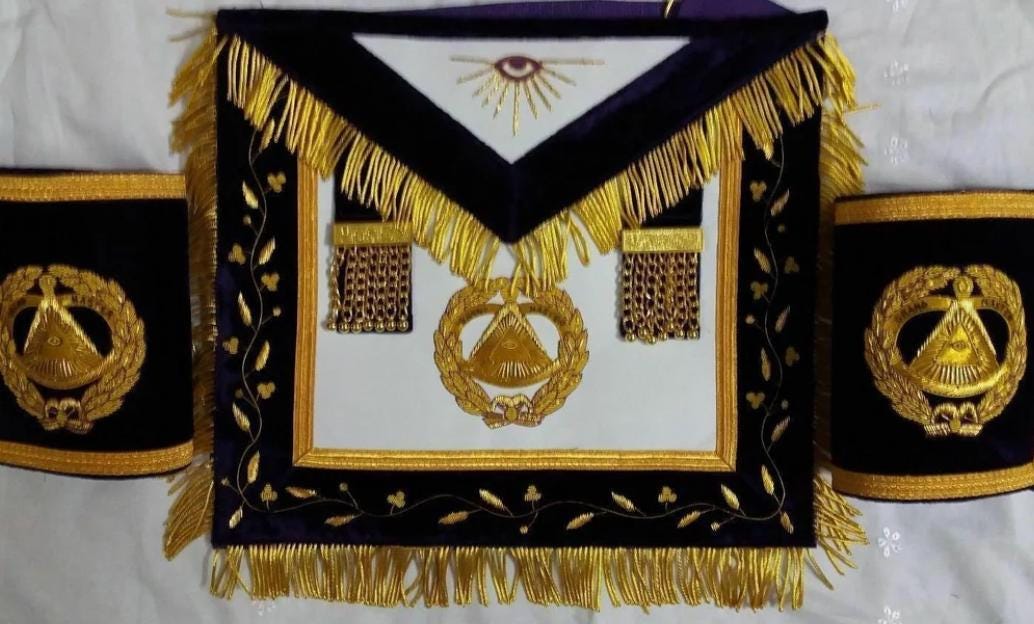 Masonic Grand Master Apron Collar and Cuff Purple - Etsy