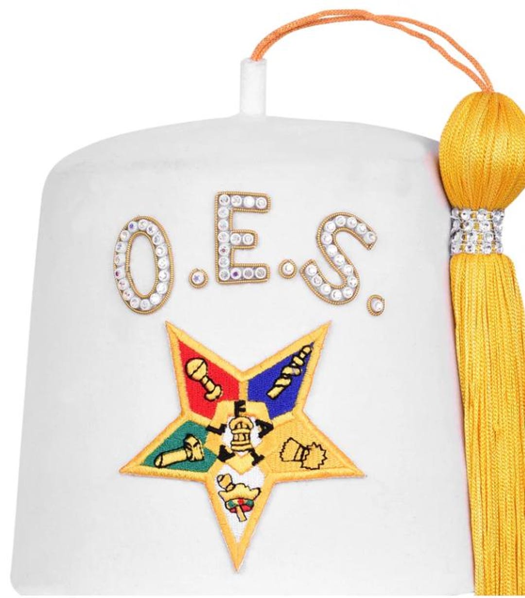 OES Fez Hat - HALF White- off White-cream Color-with Yellow Tassel - Etsy