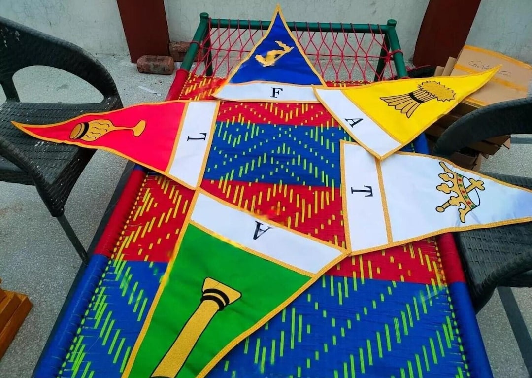 5 Triangle Embroidered Flags Banners to Make Order of Eastern Star OES ...
